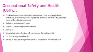 Principles of Occupational Safety and Health.pptx | Business | Business ...