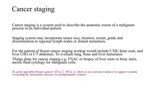 Principles of oncology staging and management | PPTX
