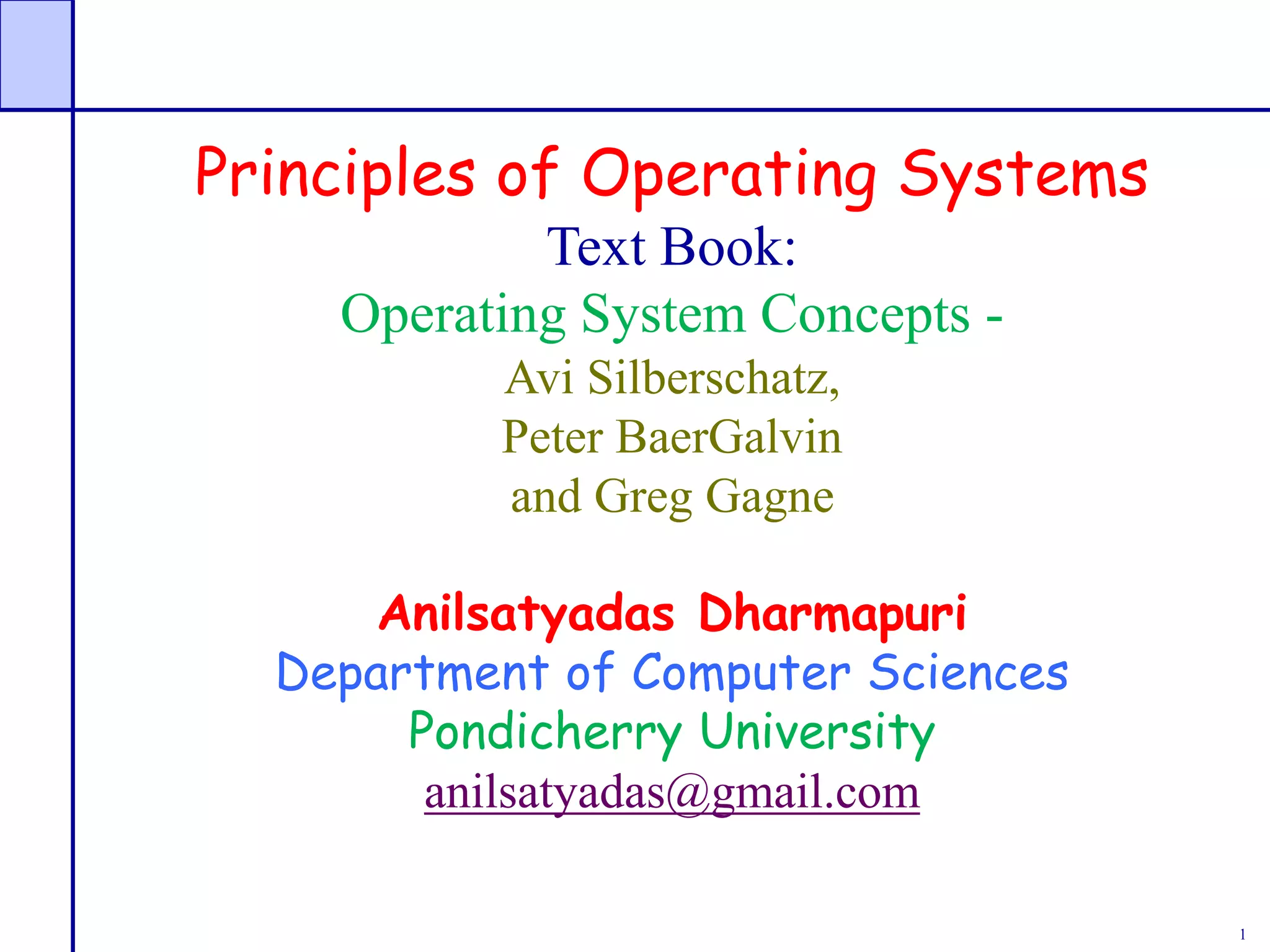 Principles of operating system | PPTX