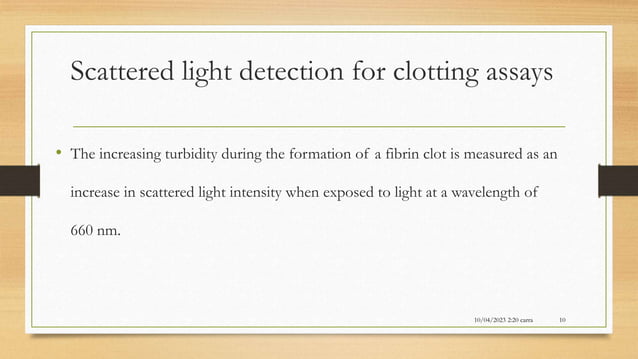 PRINCIPLES OF OPERATIONOF THE AUTOMATED COAGULATION ANALZER.pptx ...