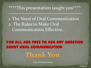 Principles of oral communication | PPTX