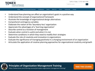 Principles of Organization Management Training | PPT