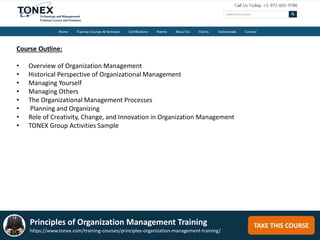 Principles of Organization Management Training | PPT