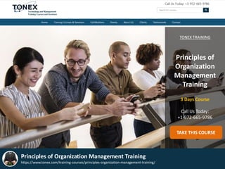 Principles of Organization Management Training | PPT