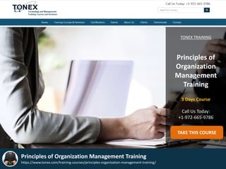Principles of Organization Management Training | PPT