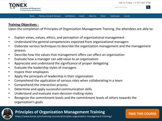 Principles of Organization Management Training | PPTX