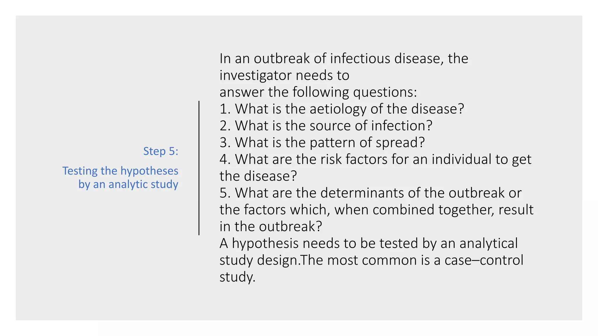 Principles of outbreak investigation | PPTX