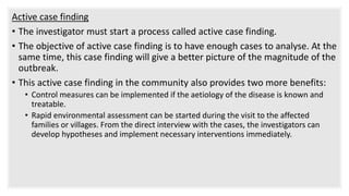 Principles of outbreak investigation | PPTX