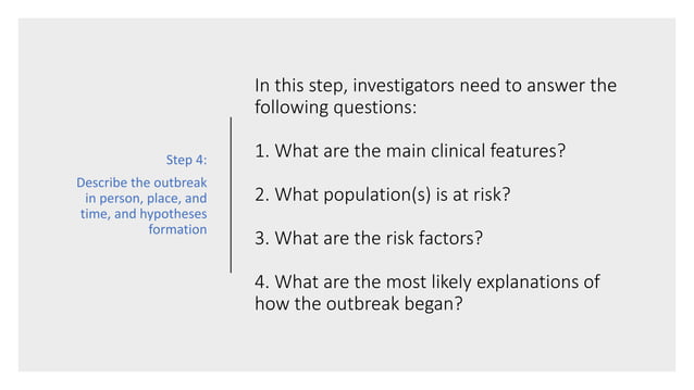 Principles of outbreak investigation | PPTX