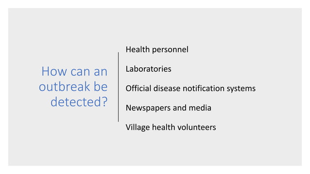 Principles of outbreak investigation | PPTX