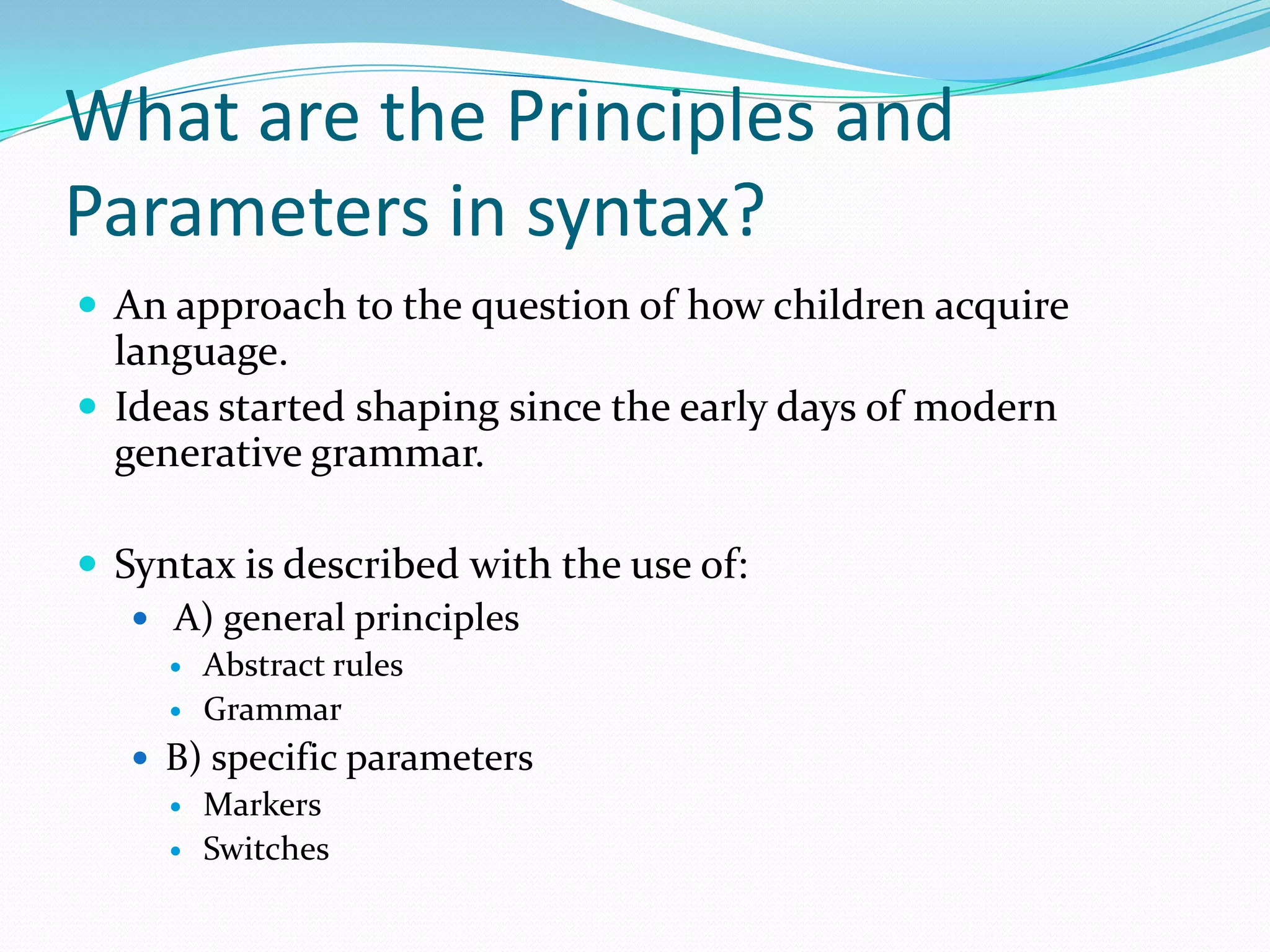 Principles of parameters | PPTX