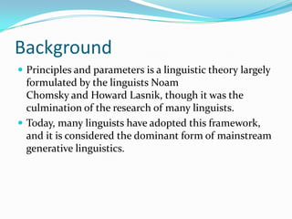 Principles of parameters | PPTX