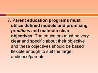 Principles of parent education | PPTX