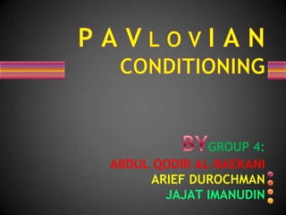 Principles of pavlovian conditioning | PPTX