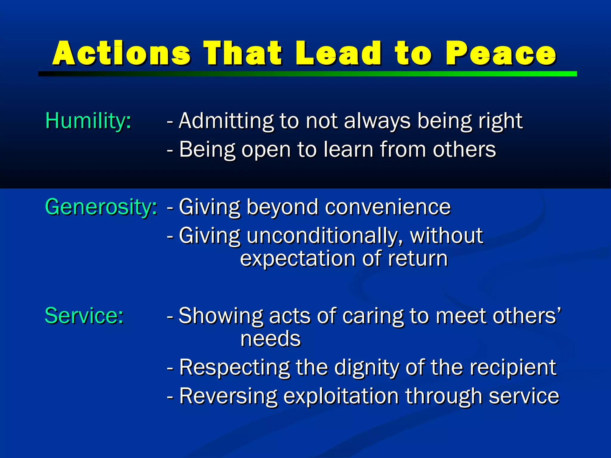 Principles of peacebuilding to lecture | PPT