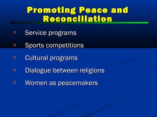 Principles of peacebuilding to lecture | PPT