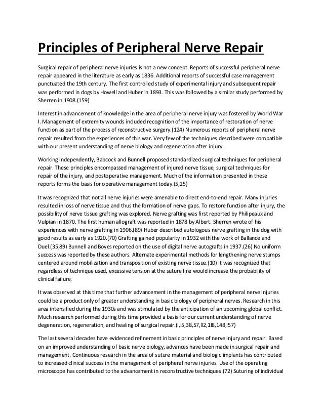 Principles of peripheral nerve repair