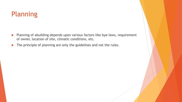 Principles of building planning | PPTX