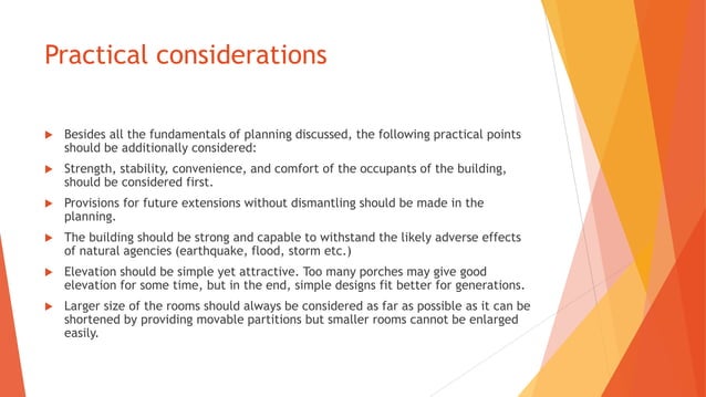 Principles of building planning | PPTX