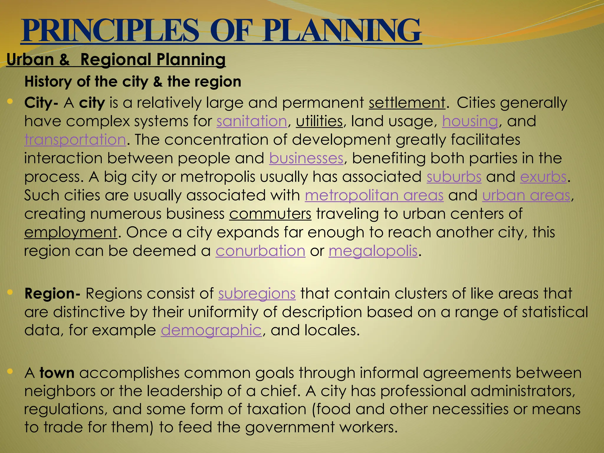 PRINCIPLES OF PLANNING - GENRRAL PRINCIPLES OF PLANNING, URBAN AND ...