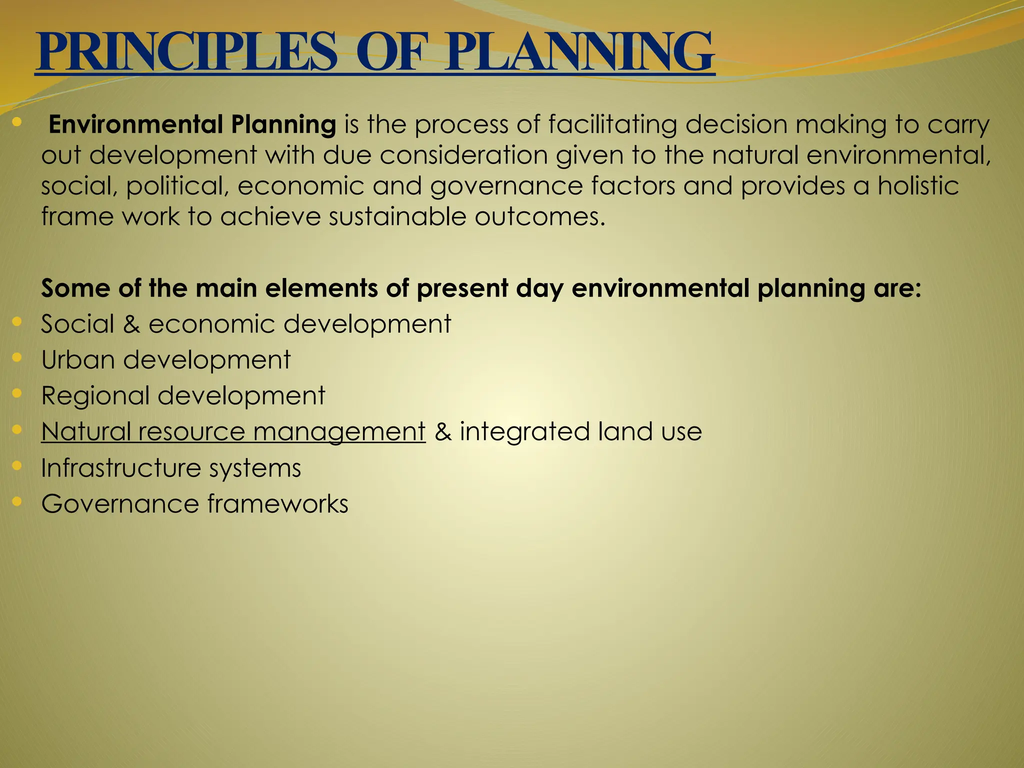 PRINCIPLES OF PLANNING - GENRRAL PRINCIPLES OF PLANNING, URBAN AND ...