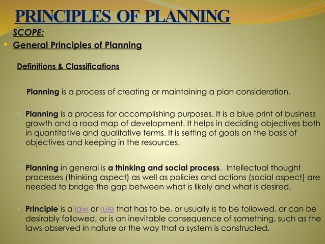 PRINCIPLES OF PLANNING - GENRRAL PRINCIPLES OF PLANNING, URBAN AND ...