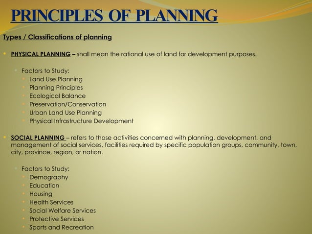 PRINCIPLES OF PLANNING - GENRRAL PRINCIPLES OF PLANNING, URBAN AND ...