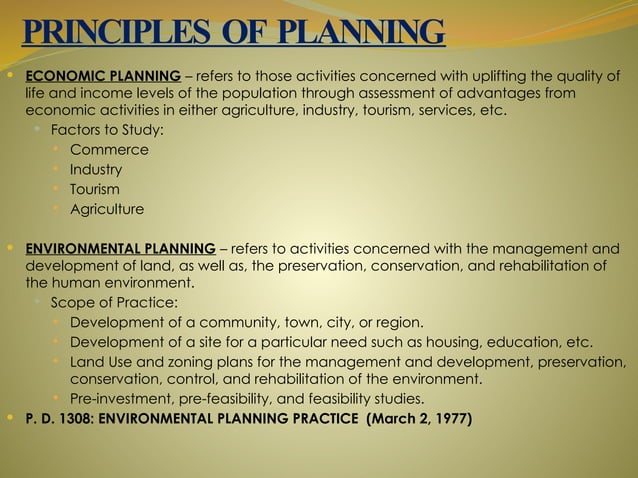 PRINCIPLES OF PLANNING - GENRRAL PRINCIPLES OF PLANNING, URBAN AND ...