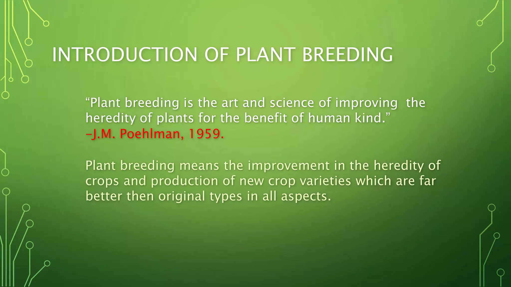 Principles of plant breeding. | PPTX