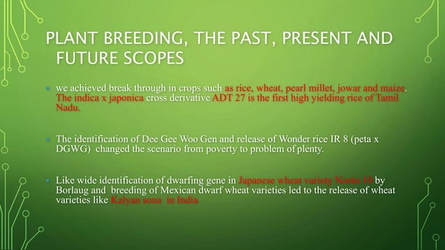 Principles of plant breeding. | PPTX | Agriculture | Industries