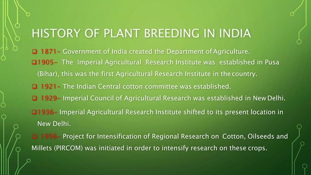 Principles of plant breeding. | PPTX | Agriculture | Industries