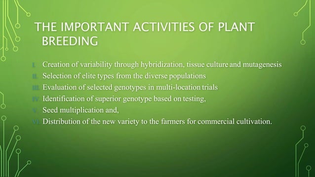 Principles of plant breeding. | PPTX | Agriculture | Industries