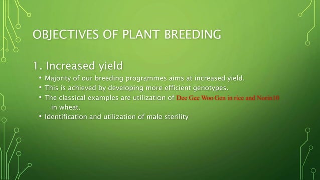 Principles of plant breeding. | PPTX | Agriculture | Industries