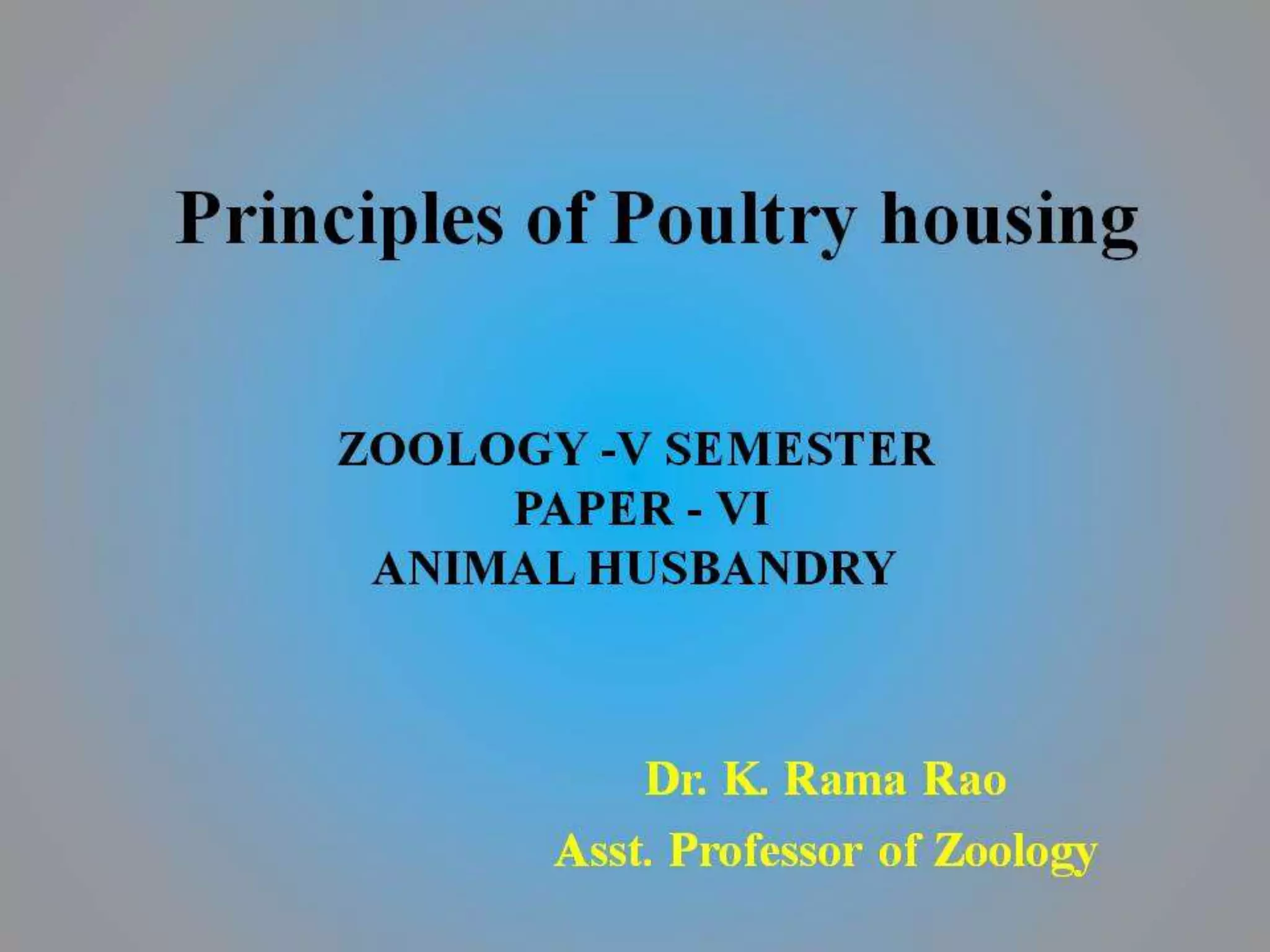 Principles of poultry | PPTX