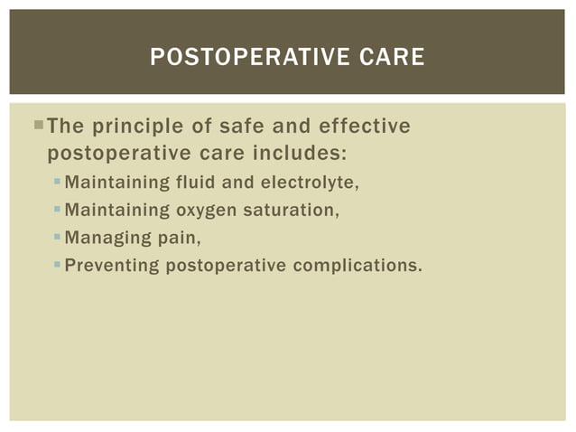 Principles of Pre and post operative care.pptx | First Aid | Injuries