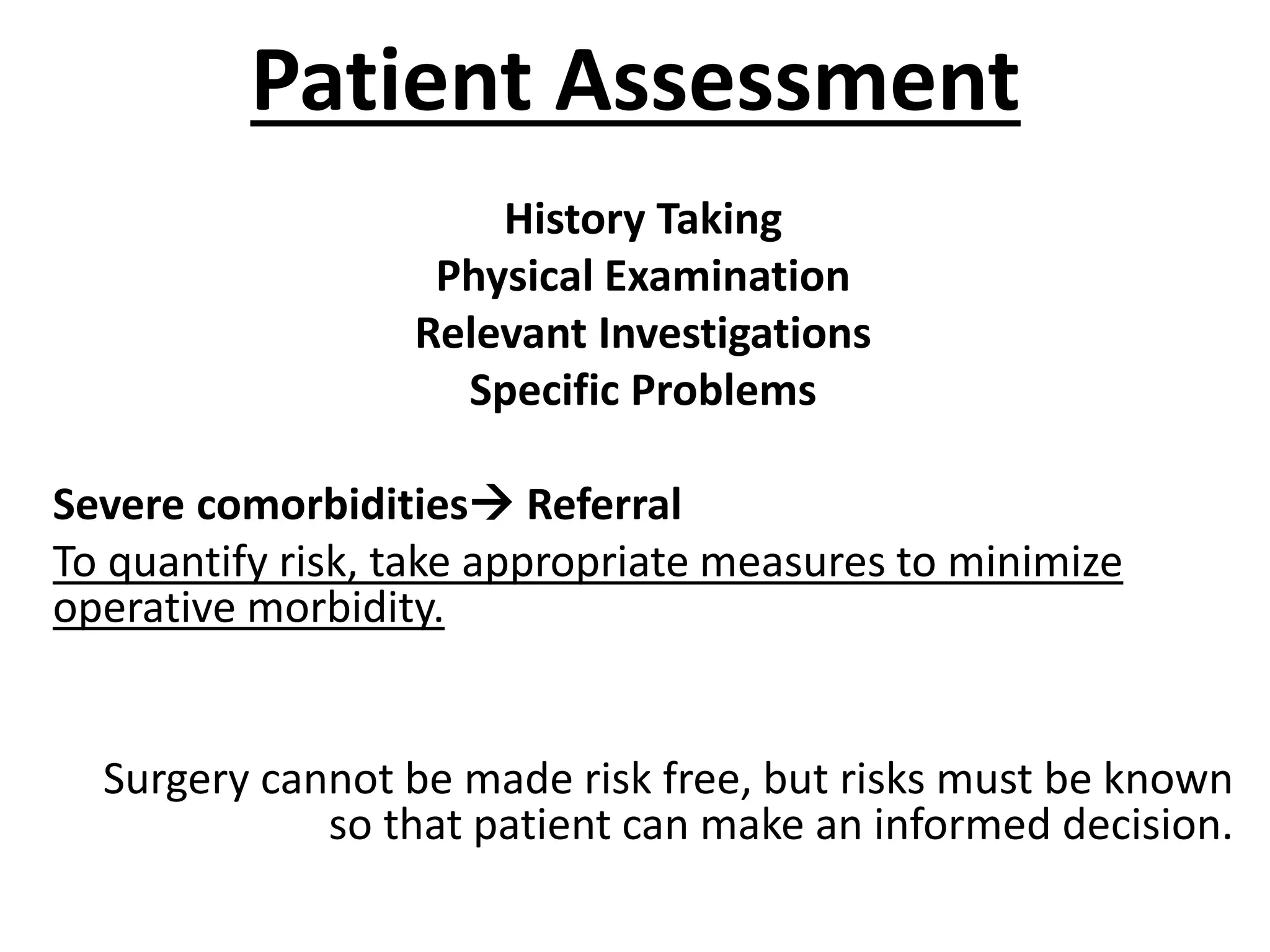 Principles of preoperative assessment | PPTX