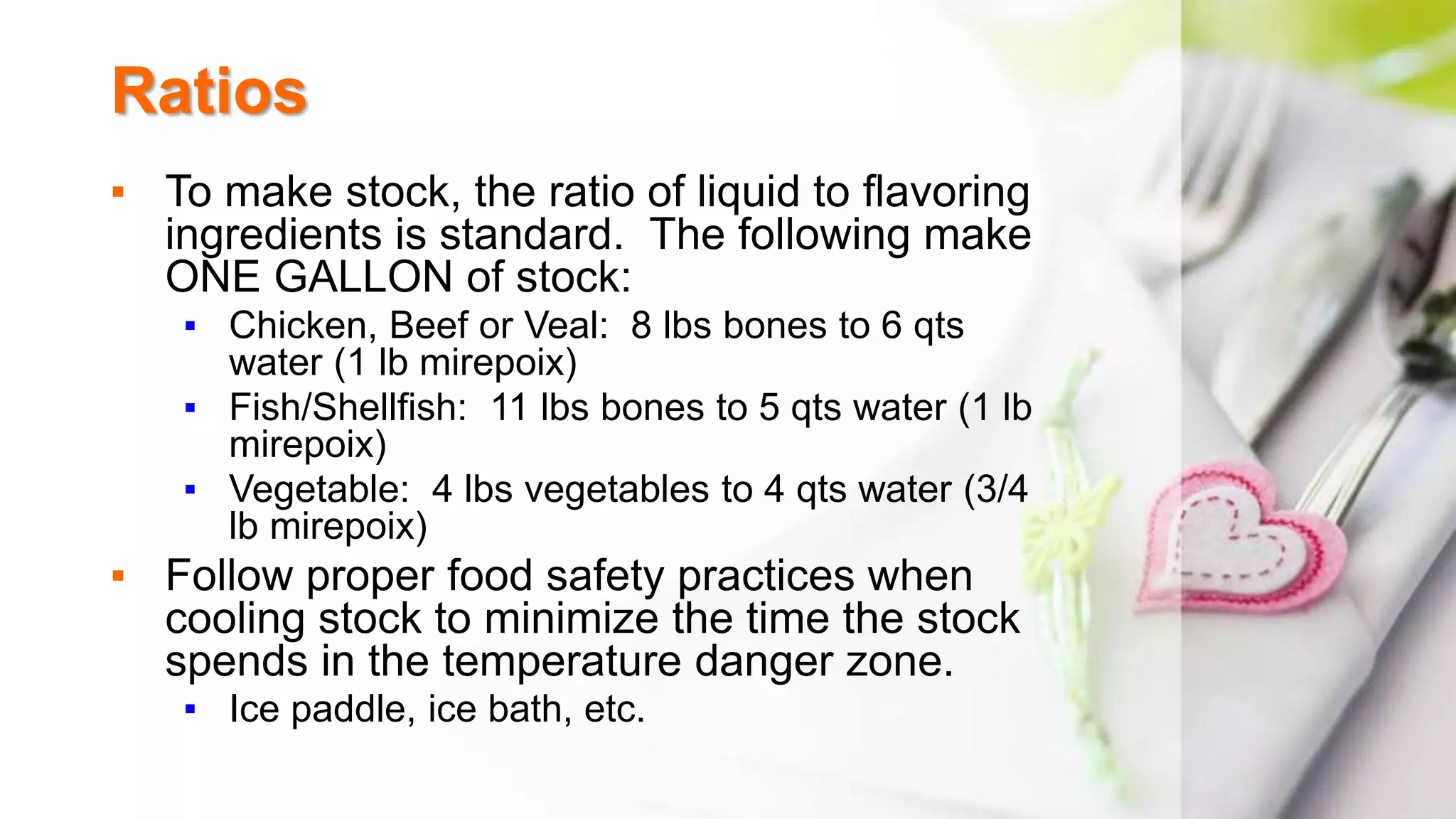 Principles of preparing stocks | PPTX