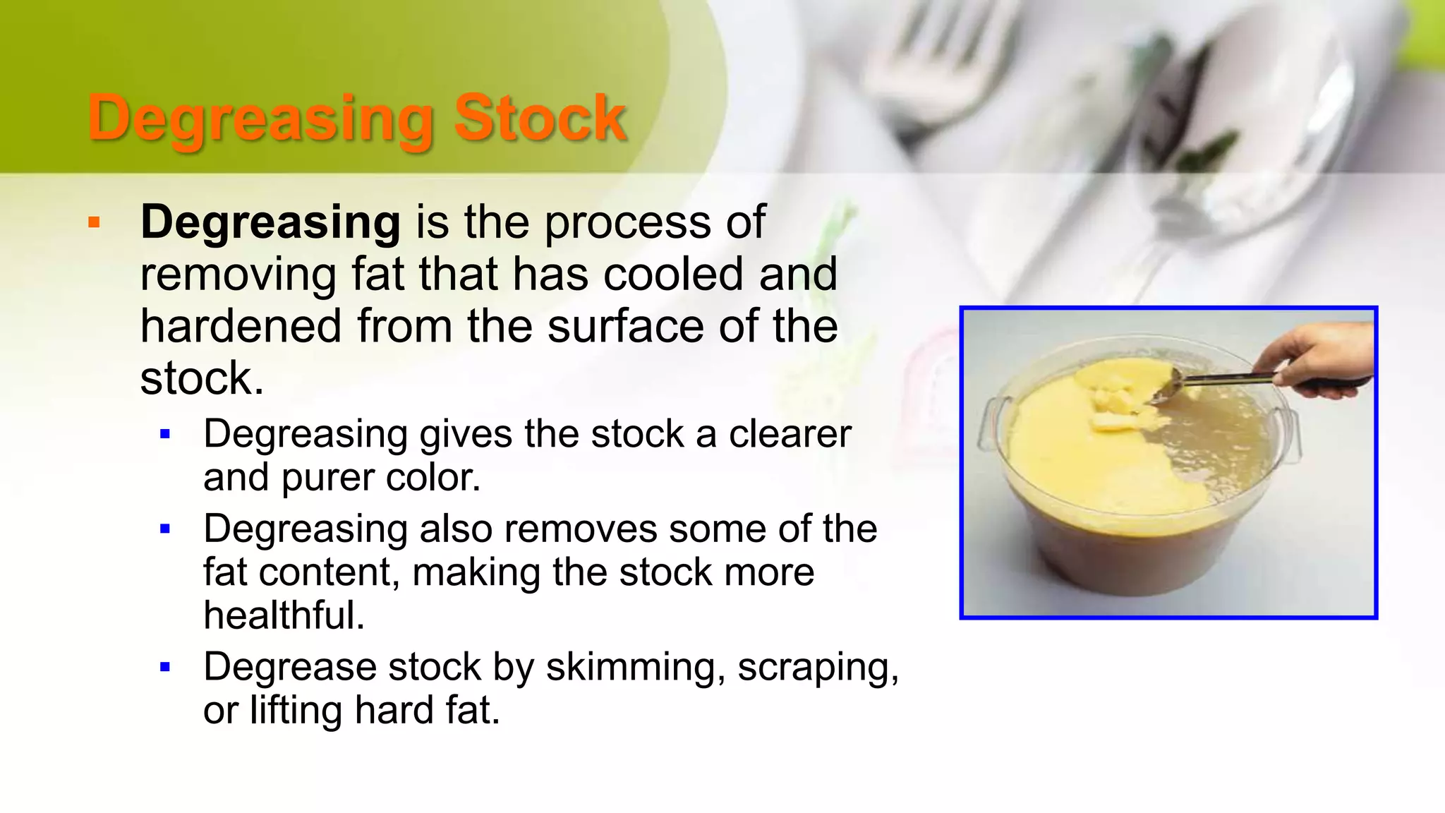 Principles of preparing stocks | PPTX