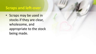 Principles of preparing stocks | PPTX