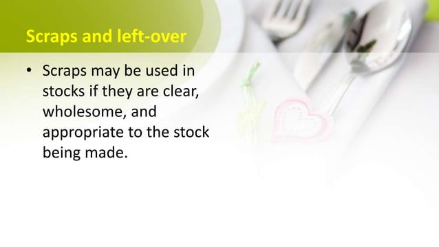 Principles of preparing stocks | PPTX