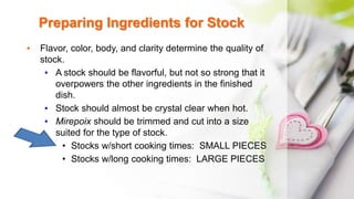 Principles of preparing stocks | PPTX