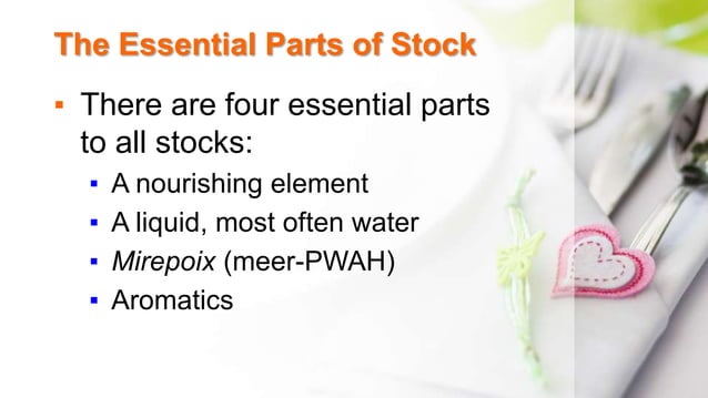 Principles of preparing stocks | PPTX