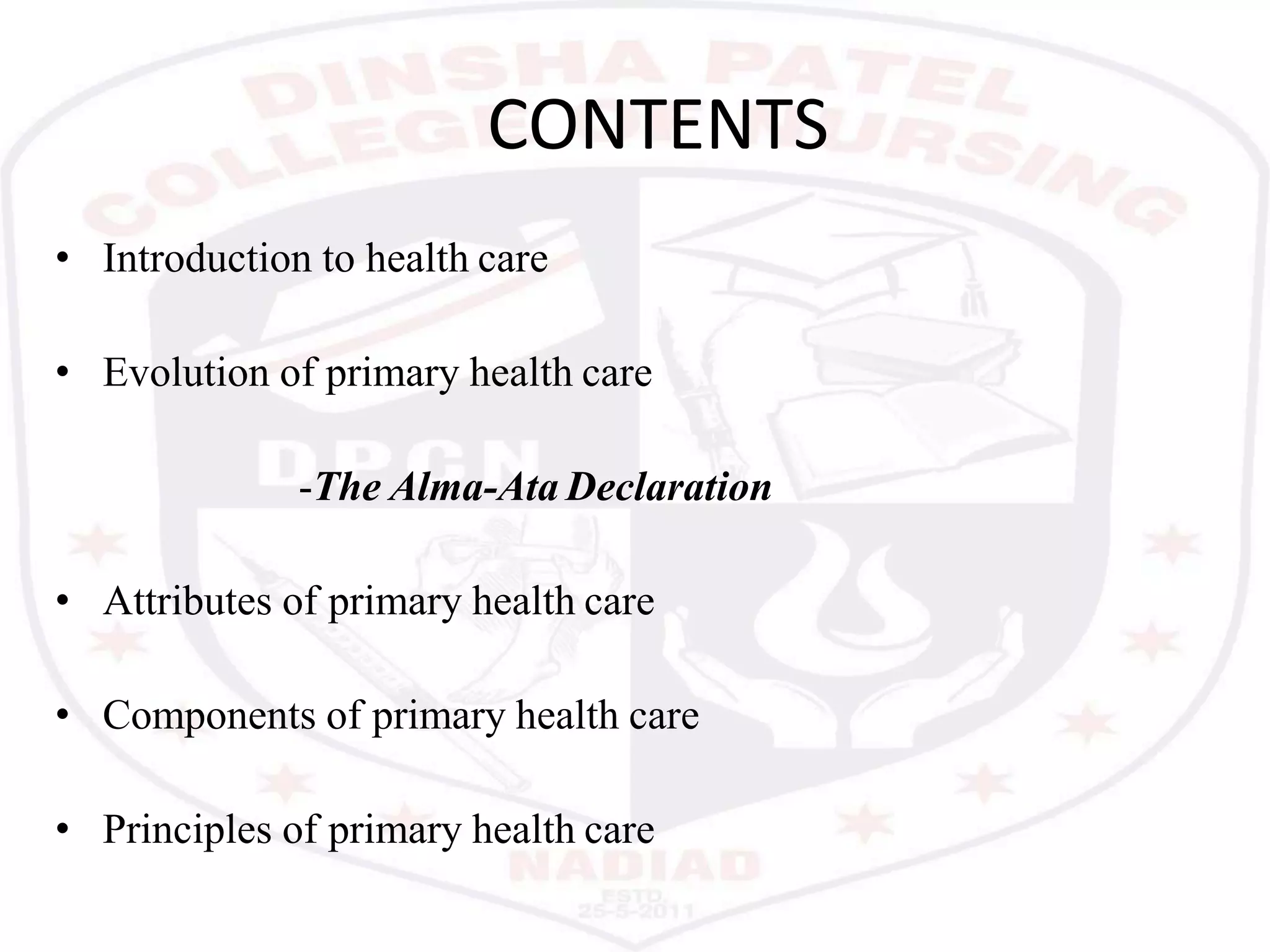Principles of primary health care | PPSX