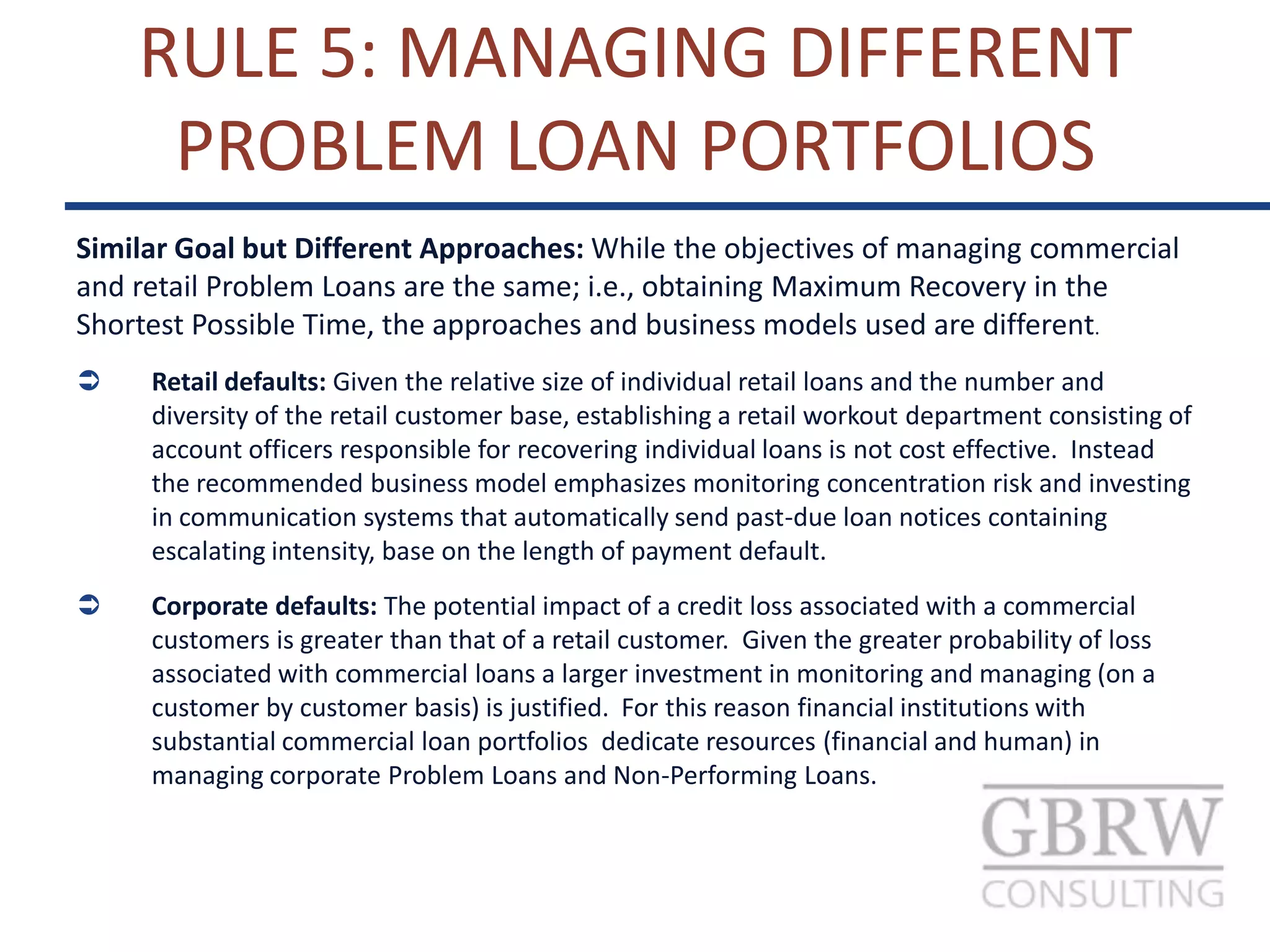 Principles of Problem Loan Management | PPTX