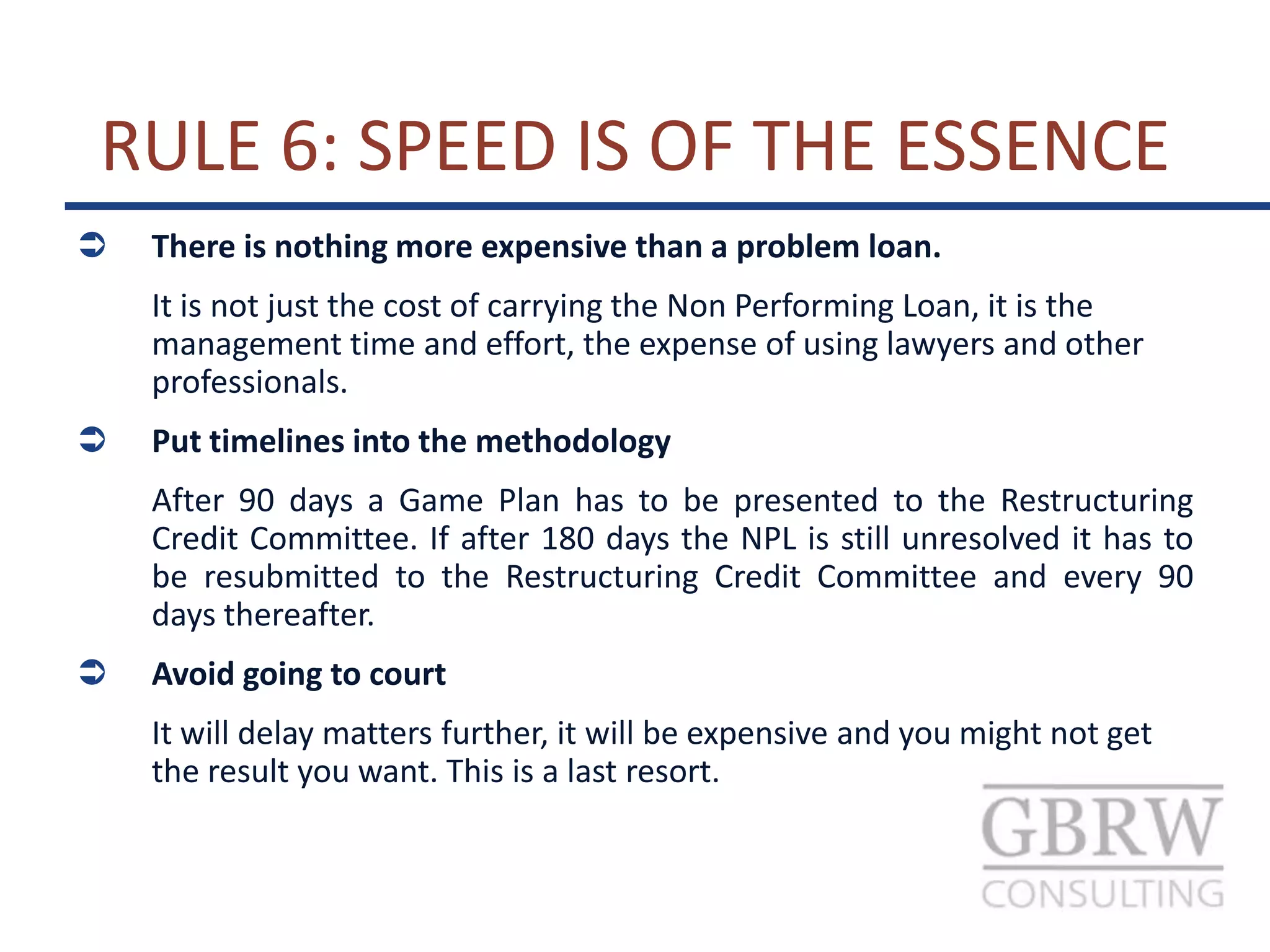 Principles of Problem Loan Management | PPTX