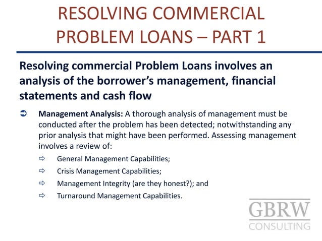 Principles of Problem Loan Management | PPTX