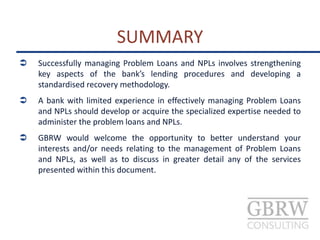 Principles of Problem Loan Management | PPTX