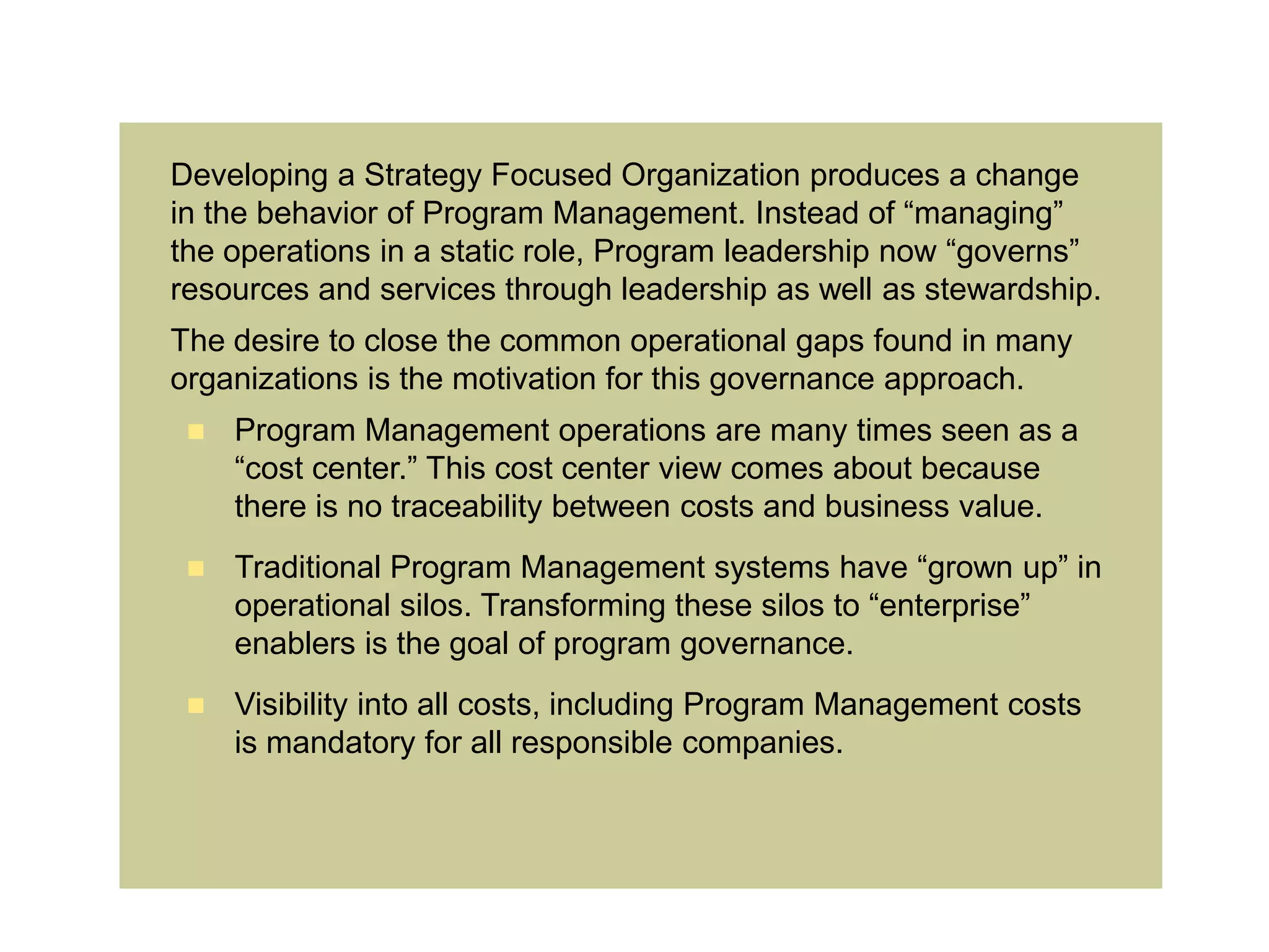 Principles of program governance | PDF | Business Administration | Business