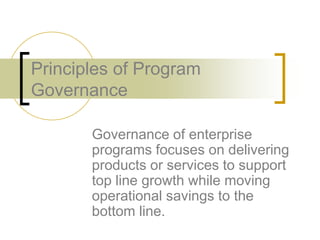 Principles of program governance | PDF | Business Administration | Business