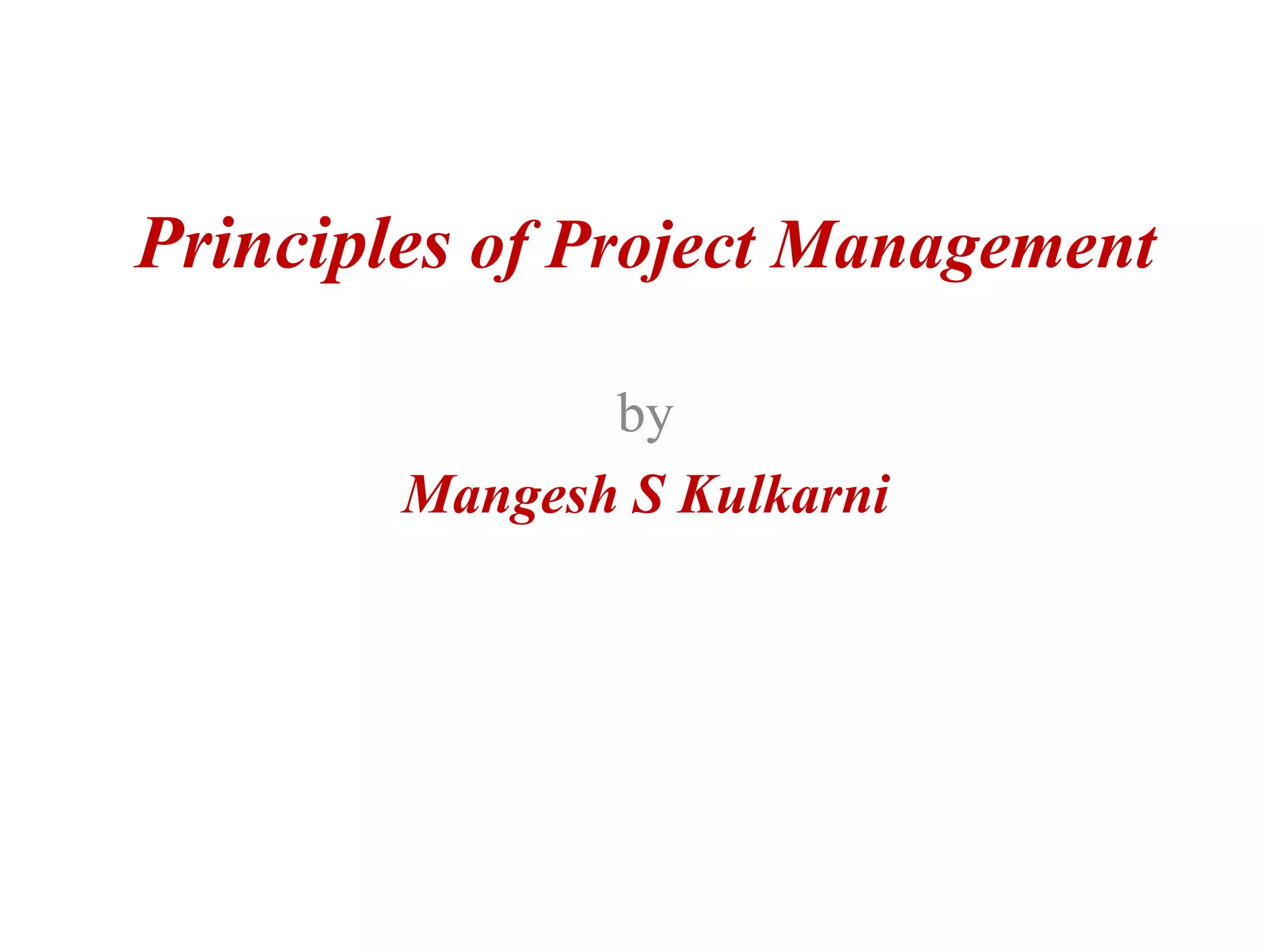 Principles of project management | PPTX